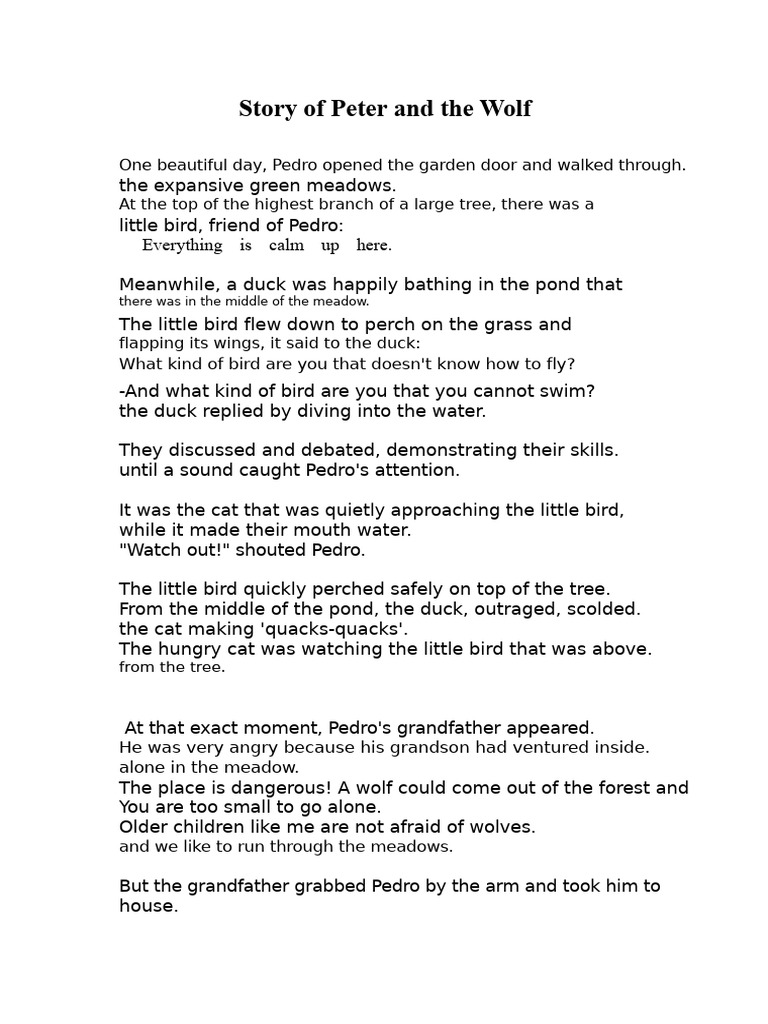 Story of Peter and The Wolf | PDF