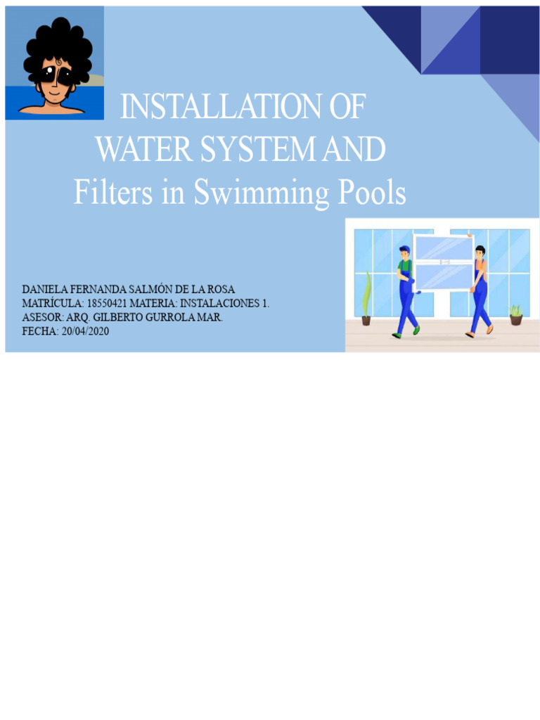Installation of Water System and Filters in Swimming Pools | PDF ...