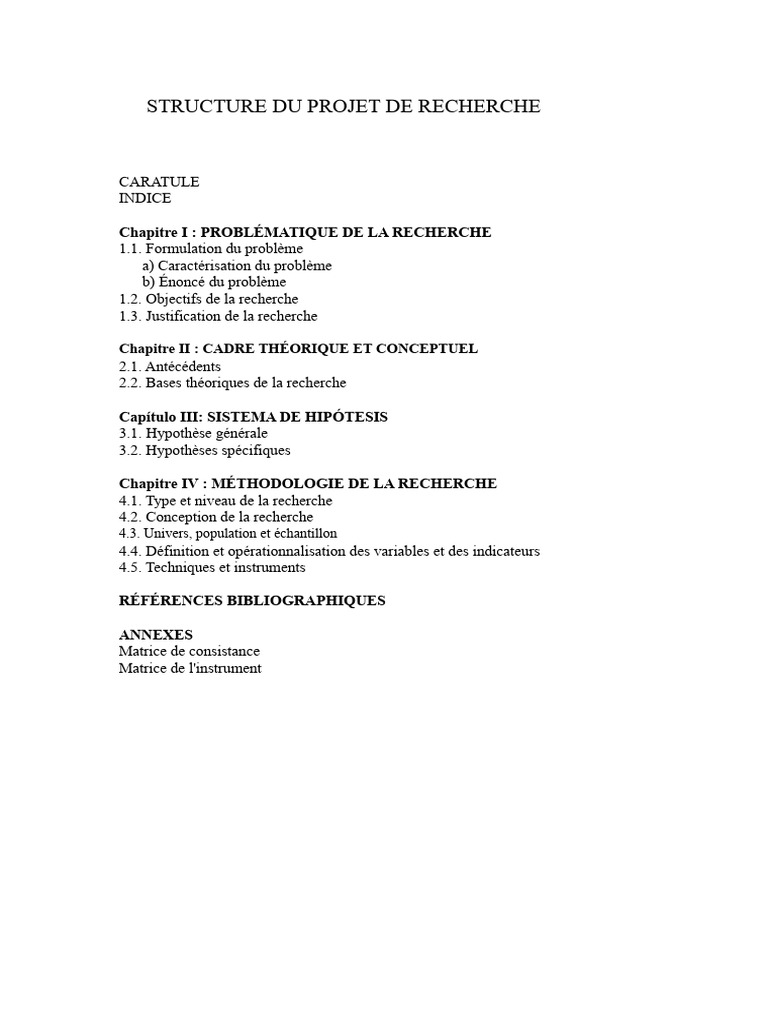 Structure d'un Projet de Recherche | PDF
