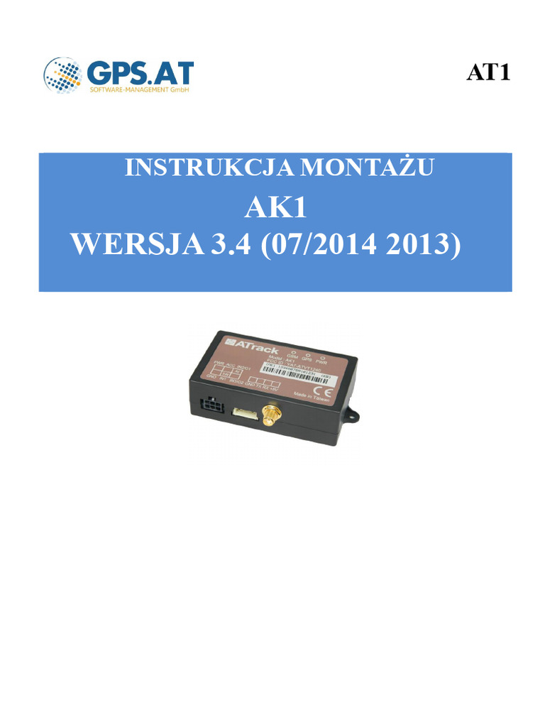 Instrukcja Instalacji - Atrack - Ak1 | PDF