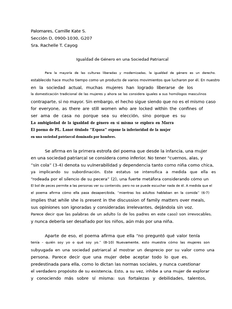 "Esposa" de Marra P Lanot | PDF | Mujer | Patriarcado