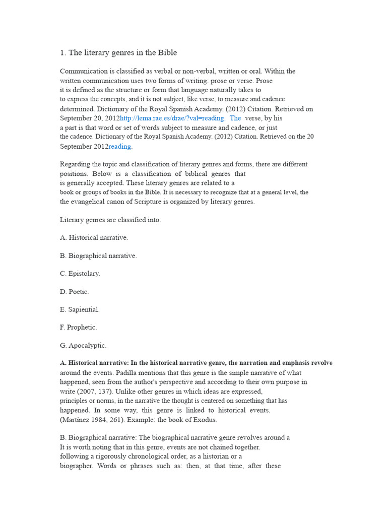 Genres and Literary Forms. | PDF | Bible | Apocalyptic Literature