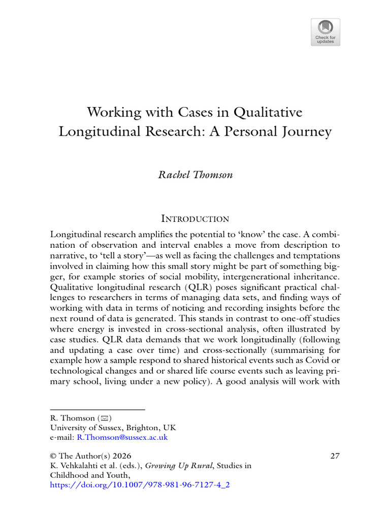 Qualitative Longitudinal Research Cases | PDF | Qualitative Research ...