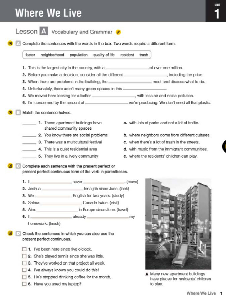 WE3 WB Unit 1 Where We Live | PDF