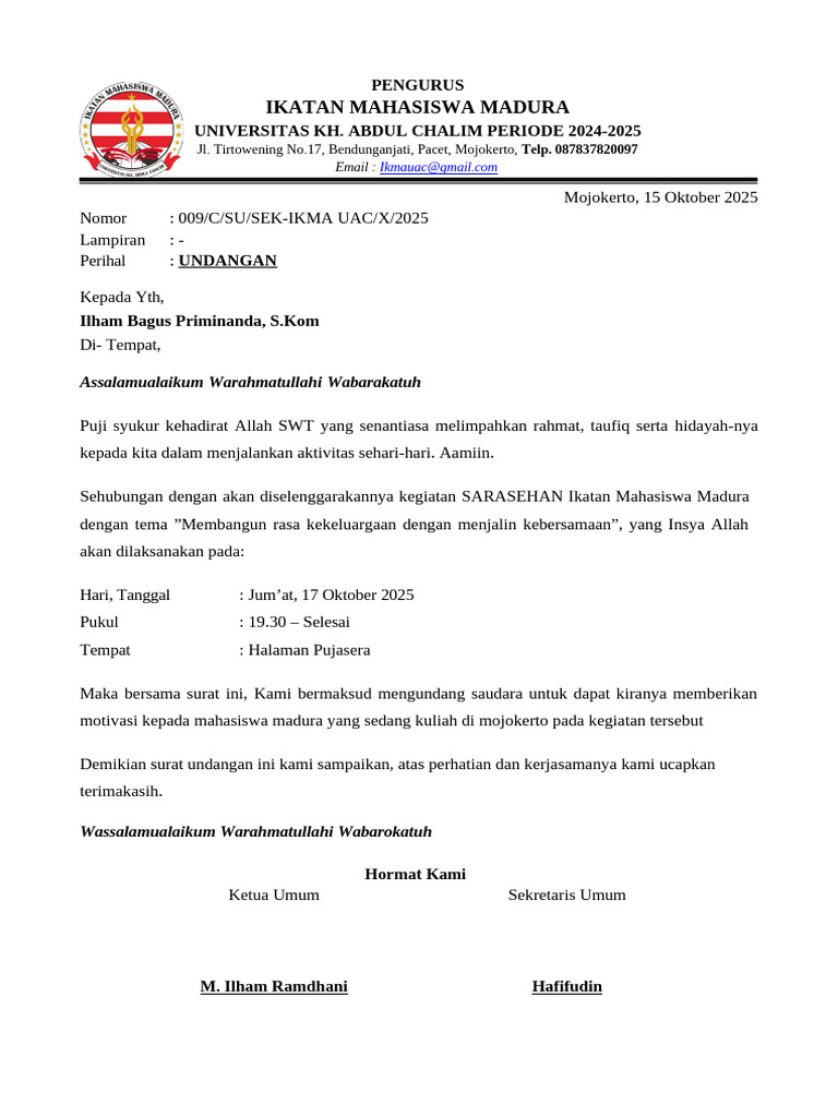 Surat Undangan | PDF