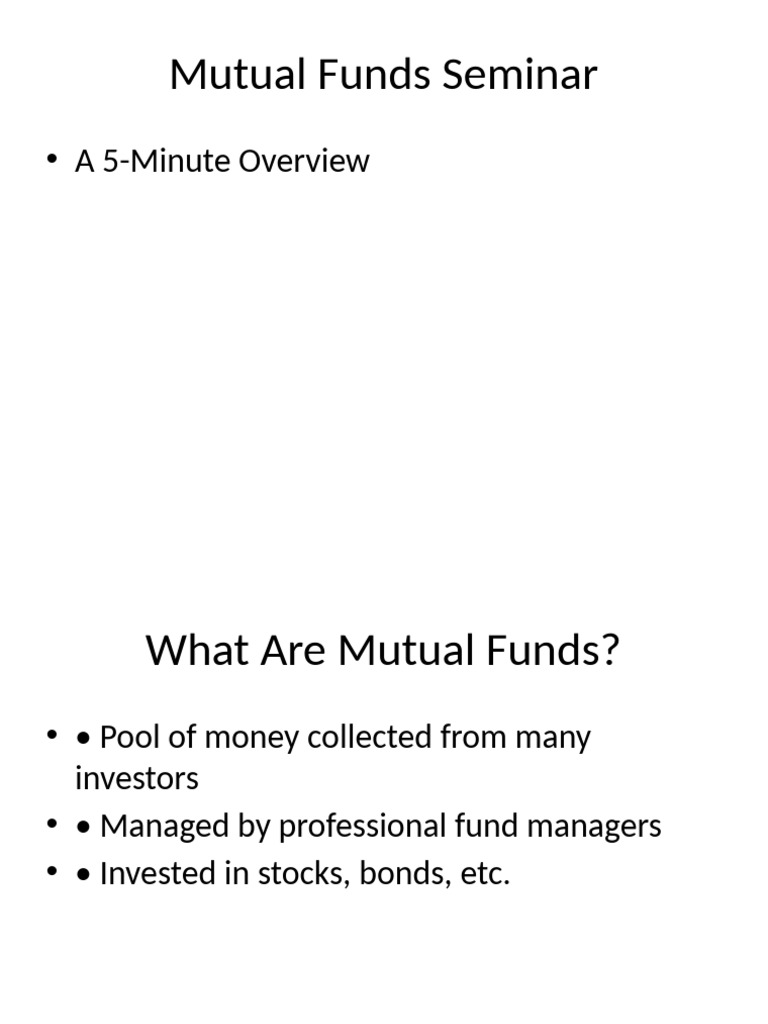 Mutual Funds Seminar | PDF