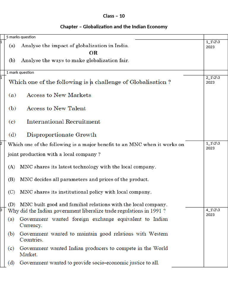 Globalization and The Indian Economy | PDF | International Trade ...