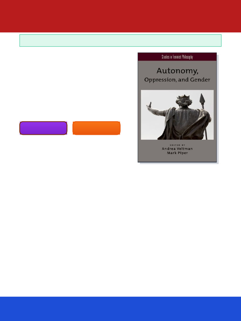 Autonomy Oppression and Gender 1st Edition Andrea Veltman Access ...