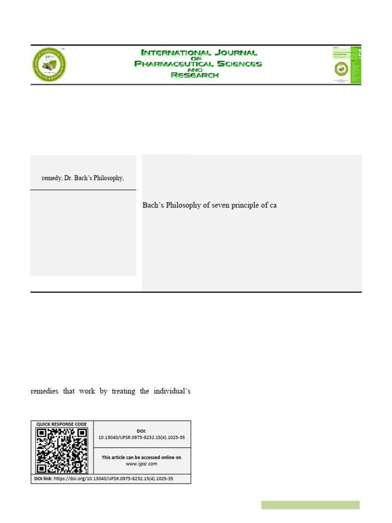 4 Vol 15 Issue 4 April 2024 IJPSR RE 6345 | PDF | Pain | Homeopathy