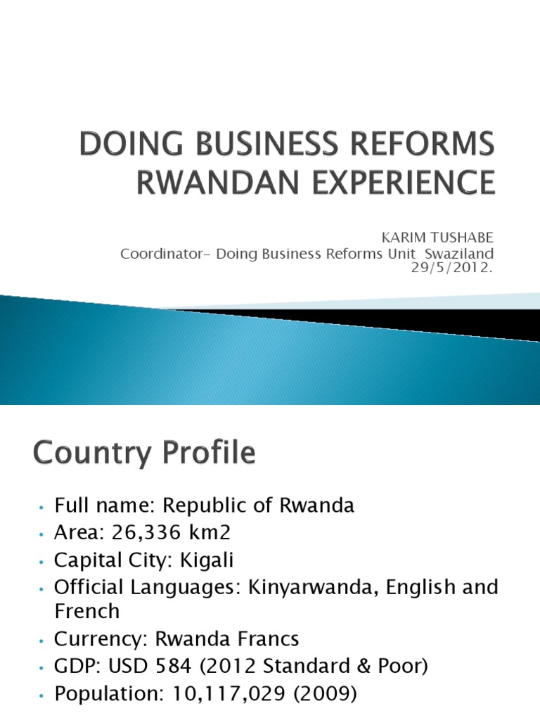 IBC SWAZILAND - Doing Business Reforms in Rwanda 29052012 | PDF ...