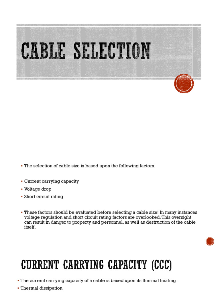 Cable Size Selection Guide | PDF