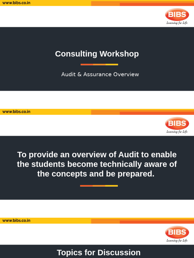 Consulting Workshop-Audit & Assurance Overview | PDF | Audit | Accounting