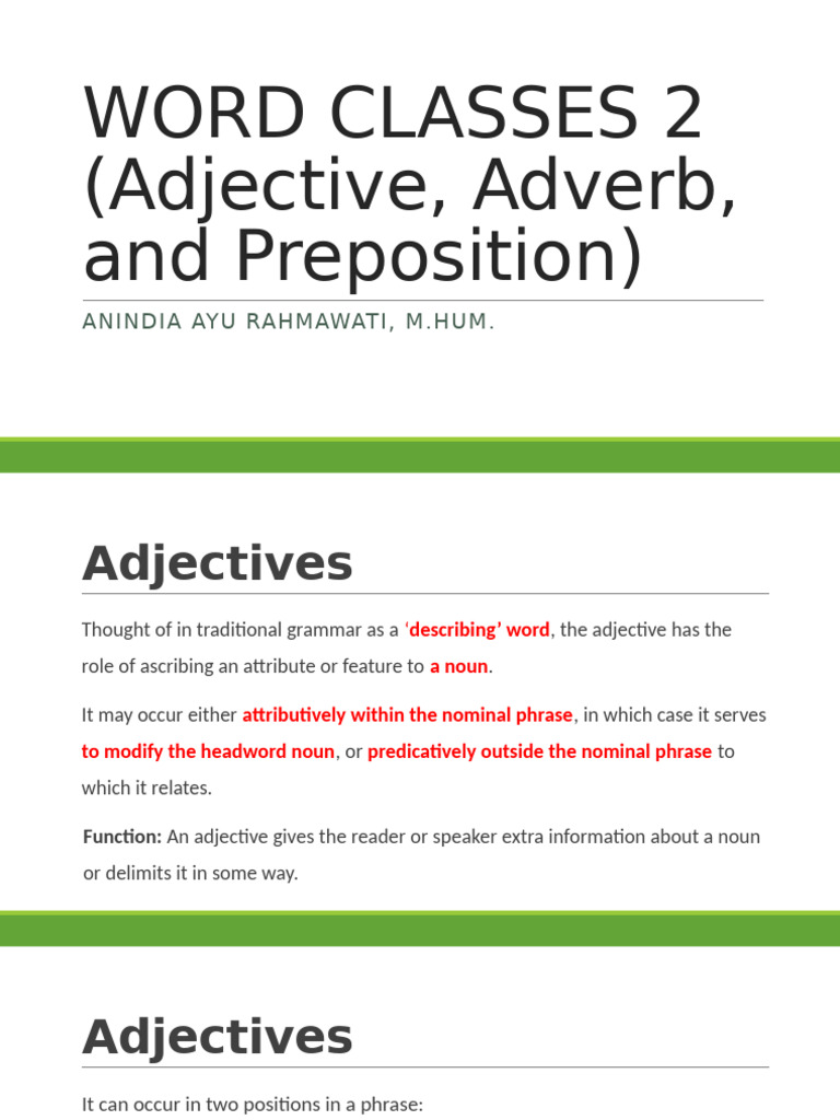 Understanding Adjectives and Adverbs | PDF | Adjective | Adverb