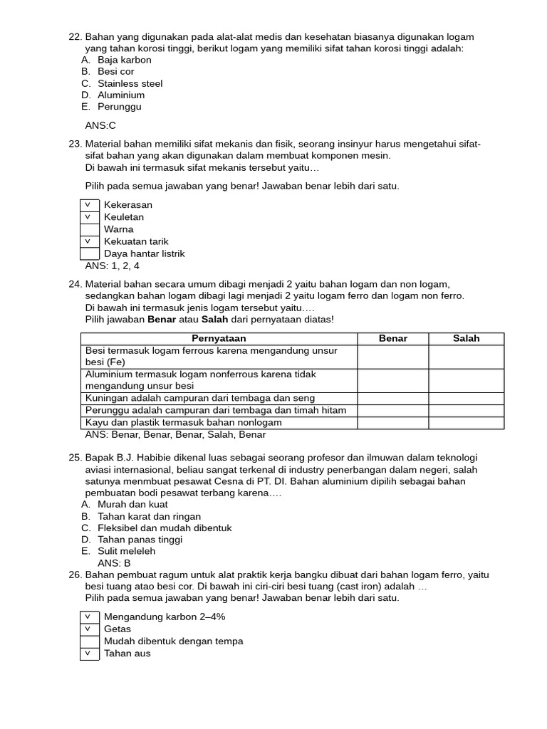 Sifat dan Jenis Bahan Logam Medis | PDF