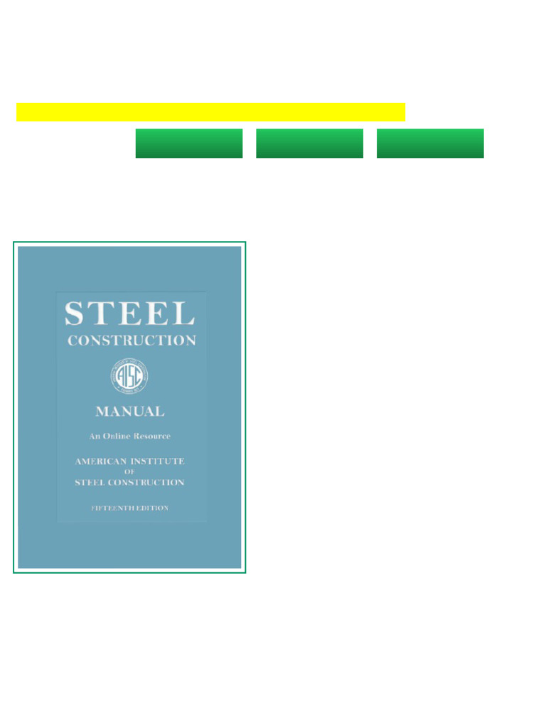 Steel Construction Manual 15th Edition Aisc Full Access | PDF