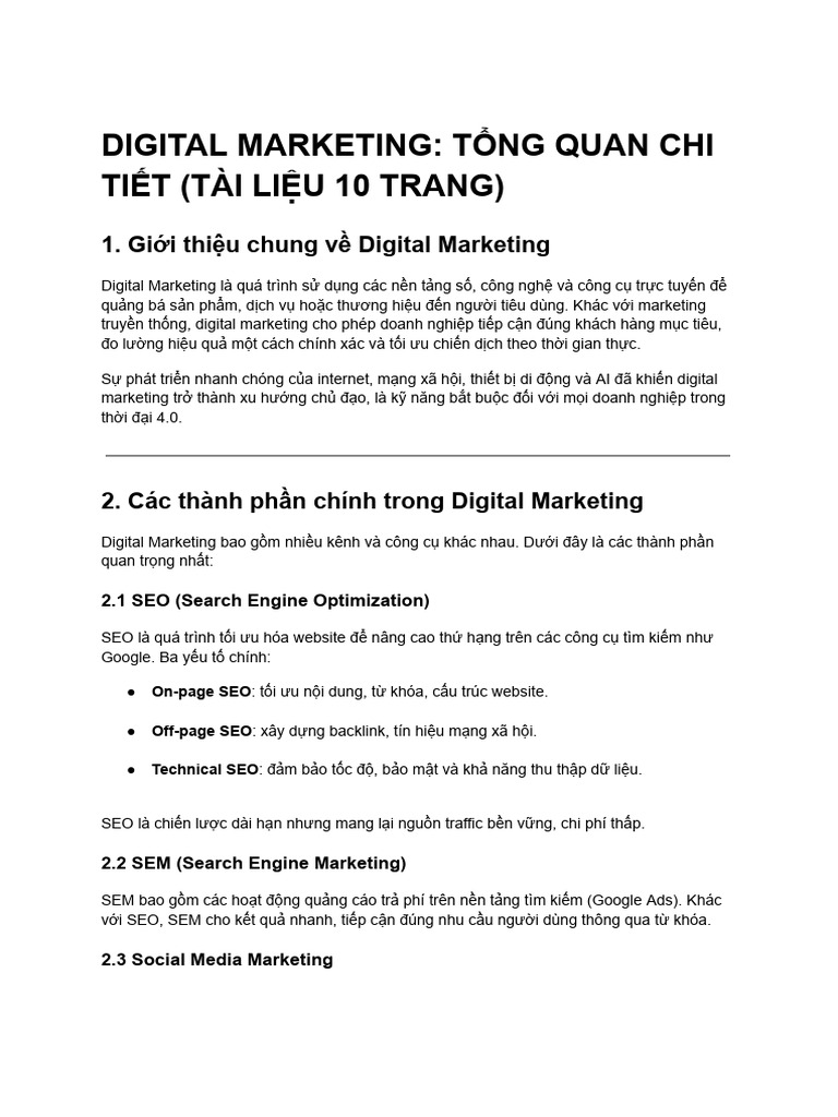 Digital Marketing_ Tổng Quan Chi Tiết | PDF