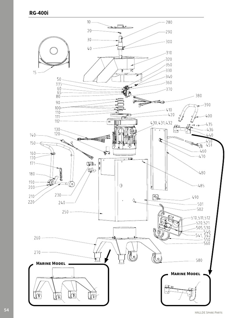 HALLDE RG-400i Spare Parts List | PDF | Manufactured Goods | Equipment