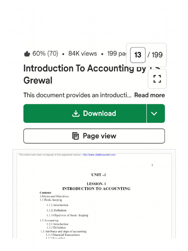 Accountancy and Bookeeping by TS Grewal | PDF