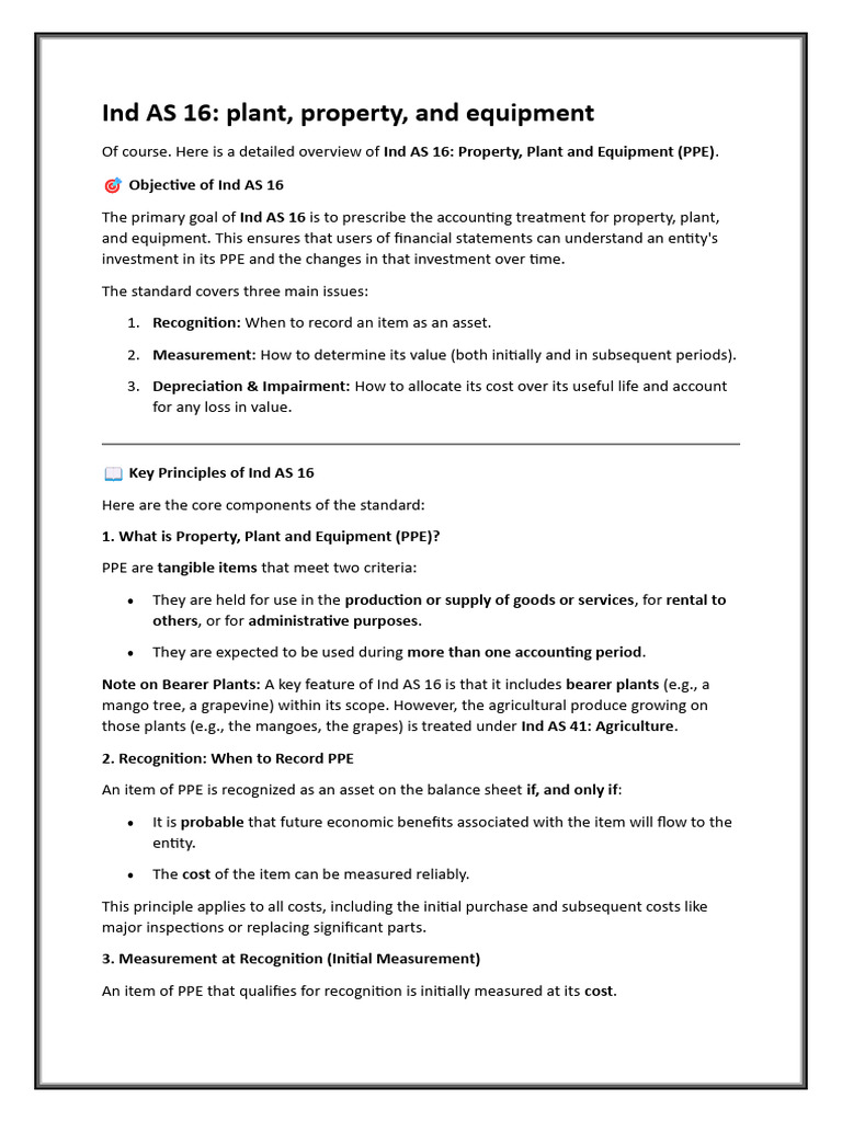 Ind AS 16 | PDF | Depreciation | Income Statement