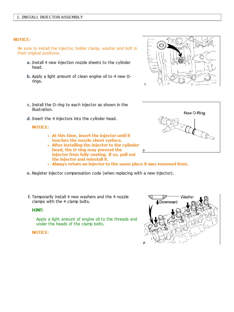 Toyota Hilux KUN15 Injector Install | PDF | Fuel Injection | Nut (Hardware)
