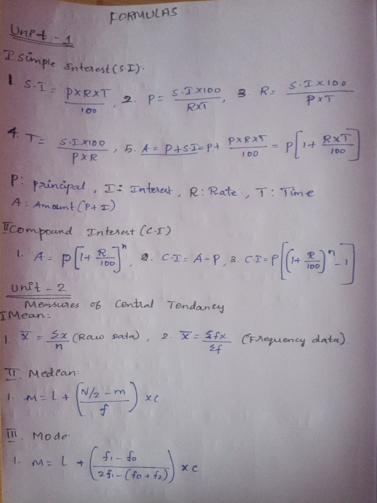 Formula (Maths) | PDF