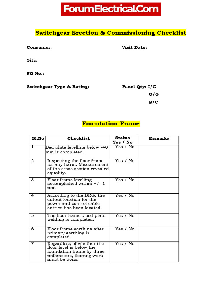 Switchgear Erection & Commissioning Guide | PDF | Switch | Relay