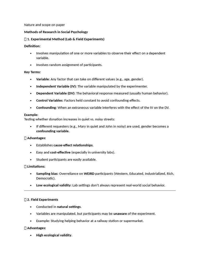 Unit 1 Notes | PDF | Experiment | Confounding