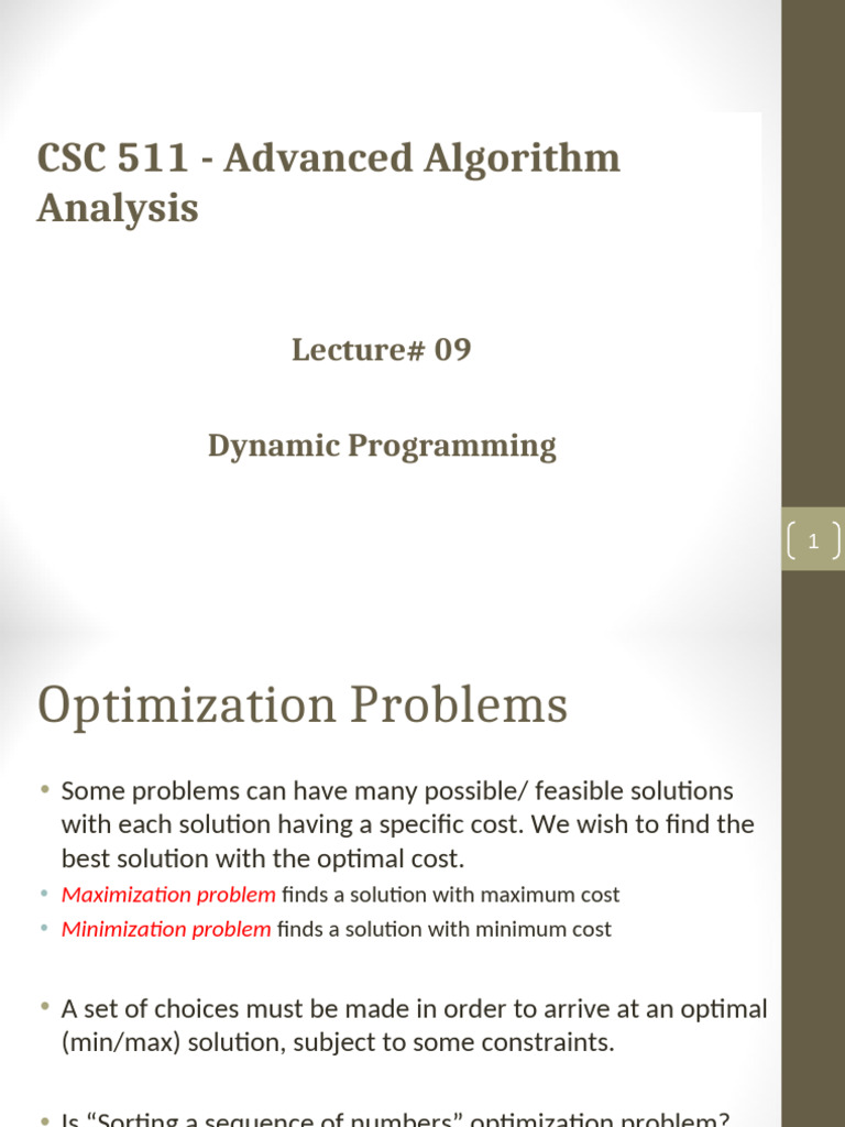 08 Dynamic Programming | PDF | Dynamic Programming | Mathematical ...