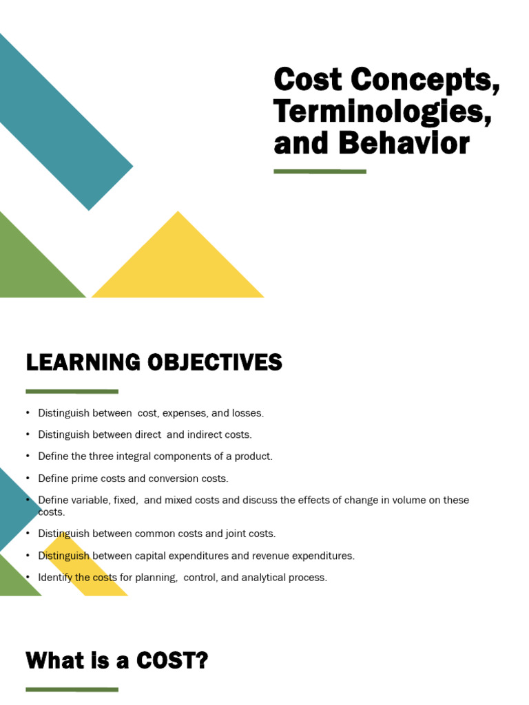 Understanding Cost Concepts and Classifications | PDF | Expense ...