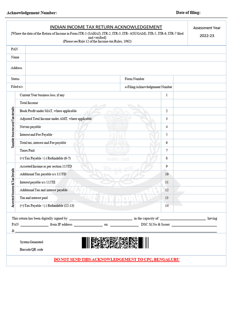 Itr 2022-23 | PDF | Taxes | Money