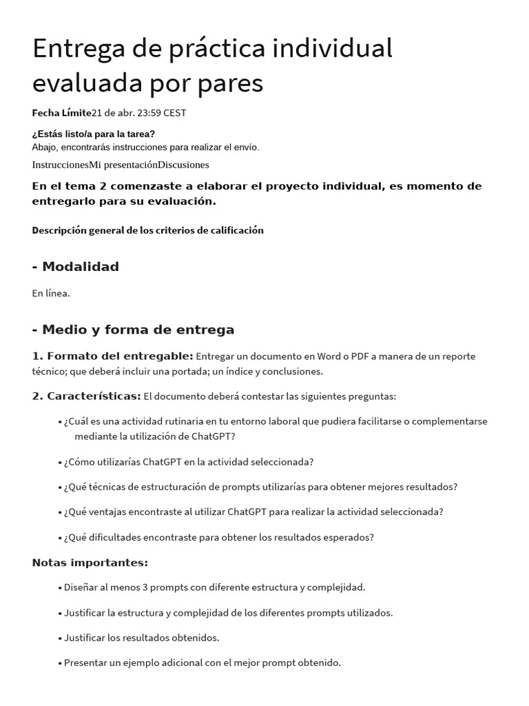 Entrega de Práctica Individual Evaluada Por Pares | PDF | Inteligencia ...