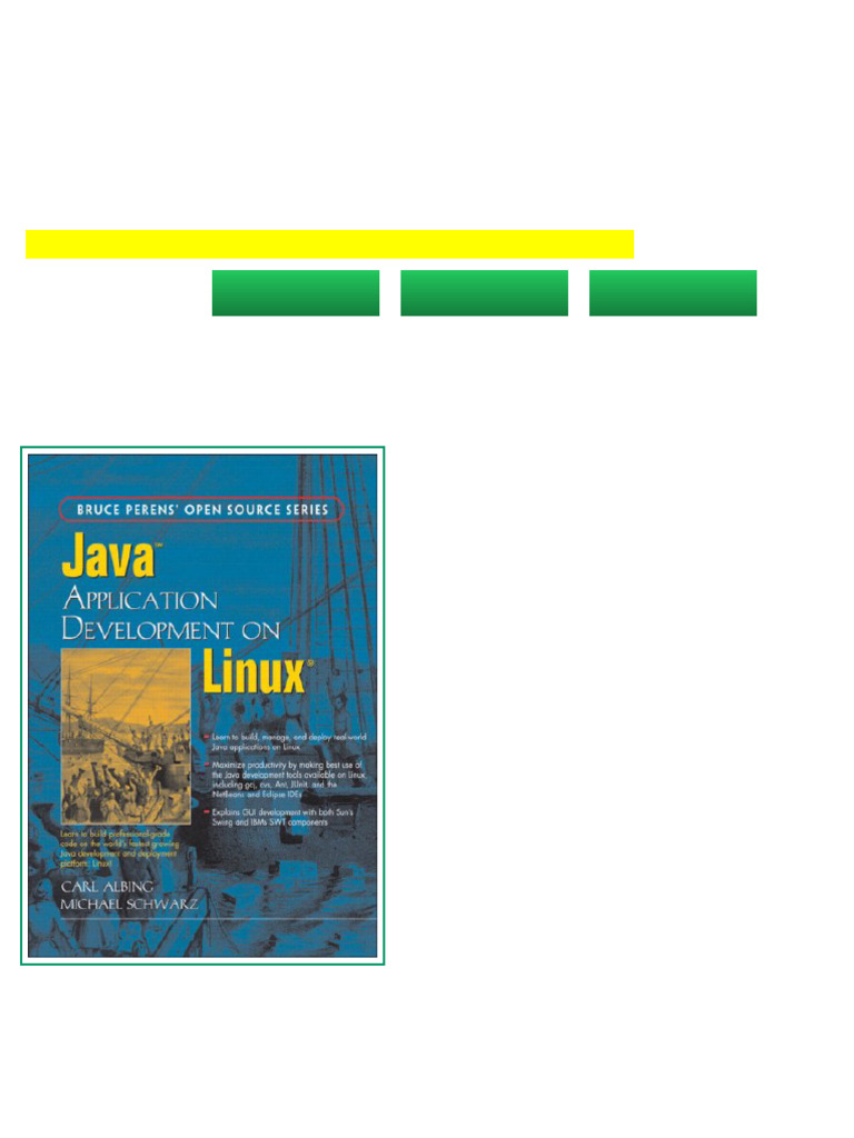 Java TM Application Development On Linux R 1st Edition Carl Albing ...