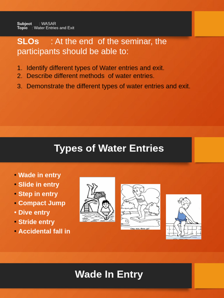 Water Entry and Exit Techniques Guide | PDF