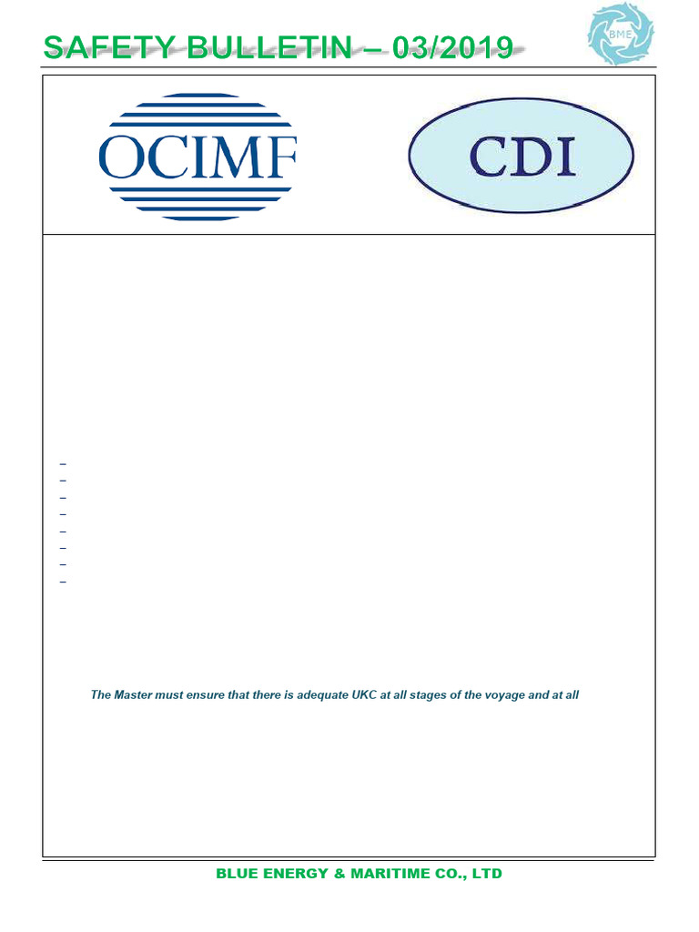 BME - Safety Bulletin 2019-03A - Vetting Observation | PDF | Ships ...