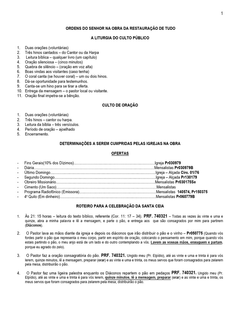 As Cento e Sete Ordens Do Senhor Na Obra.doc - Hword | PDF | Oração ...