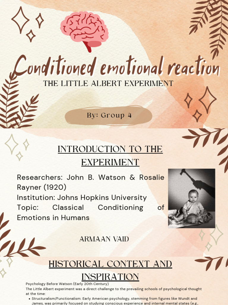 Little Albert: Conditioning Emotions | PDF | Classical Conditioning ...