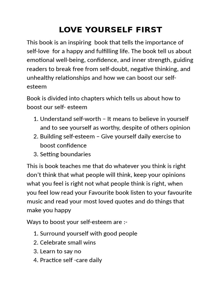 Boost Self-Esteem Through Self-Love | PDF