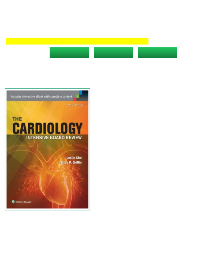 Cardiology Intensive Board Review 3rd Edition PDF Available | PDF