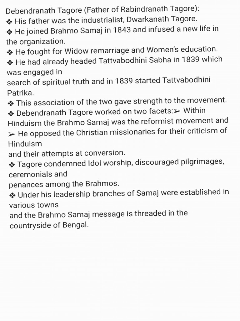 Unit 07.2 Debendra Nath and Keshab Chandra Sen - 251126 - 024943 | PDF ...