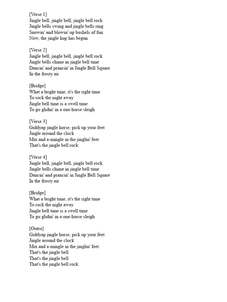 Jingle Bell Rock Lyrics Analysis | PDF
