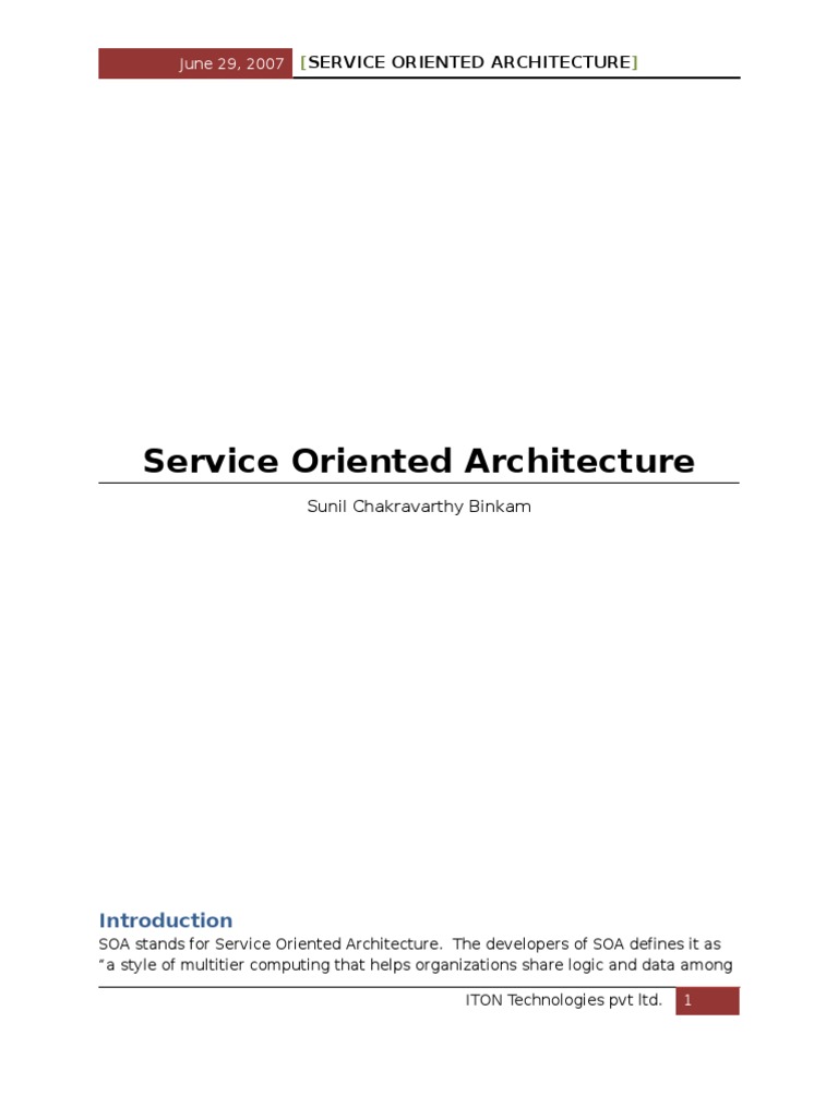 Service Oriented Architecture | PDF | Web Service | Service Oriented ...