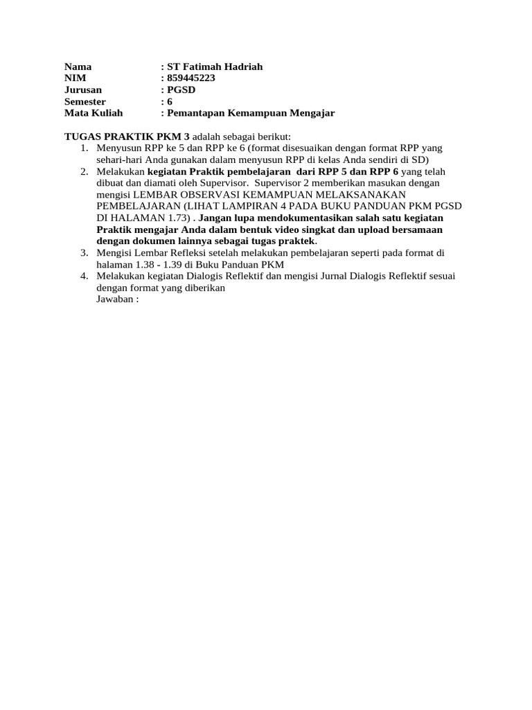 tugas 1 St fatimah Hadriah 859445223 | PDF