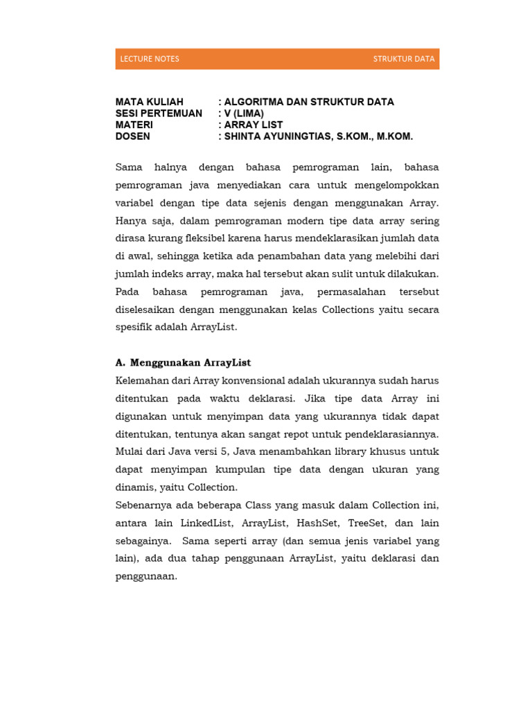 Panduan Lengkap ArrayList di Java | PDF