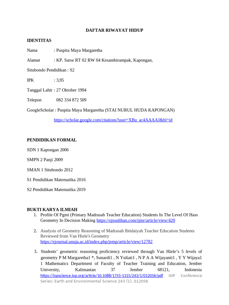 CV Puspita Maya Margaretha | PDF