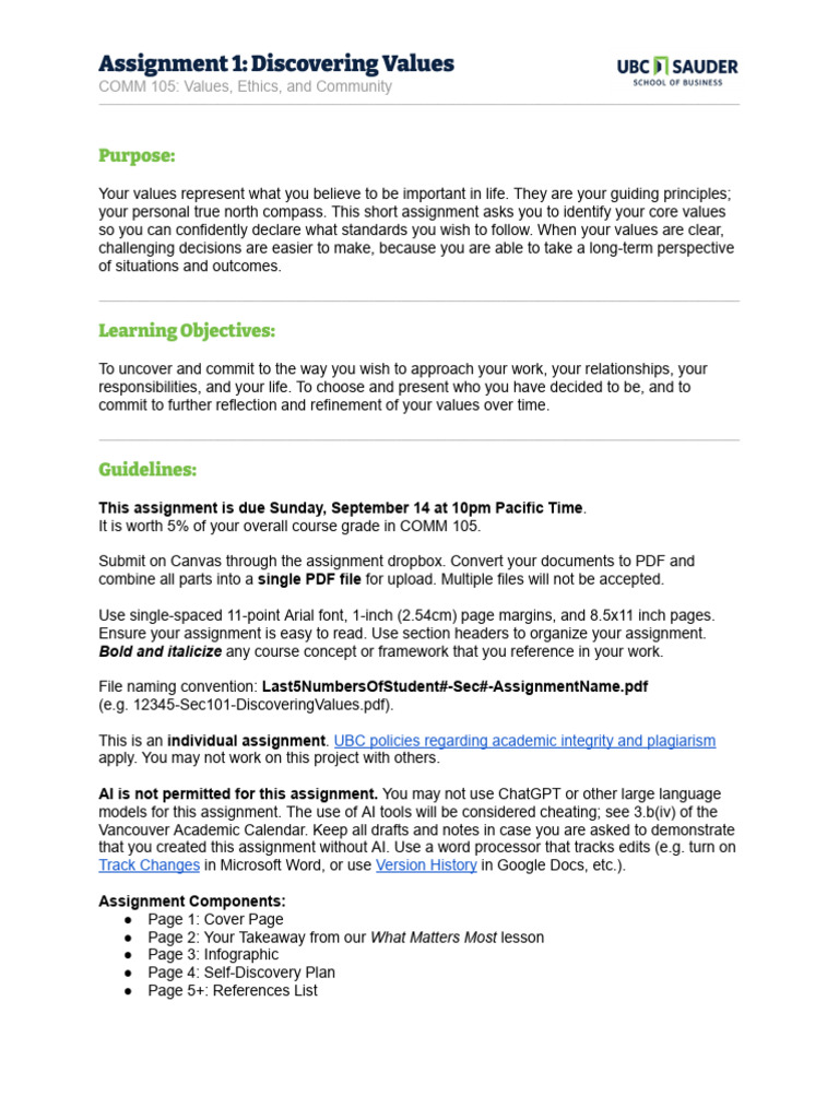 Assignment+1+ +Discovering+Values+ +2025+ (Bookmarked) | PDF | Value ...