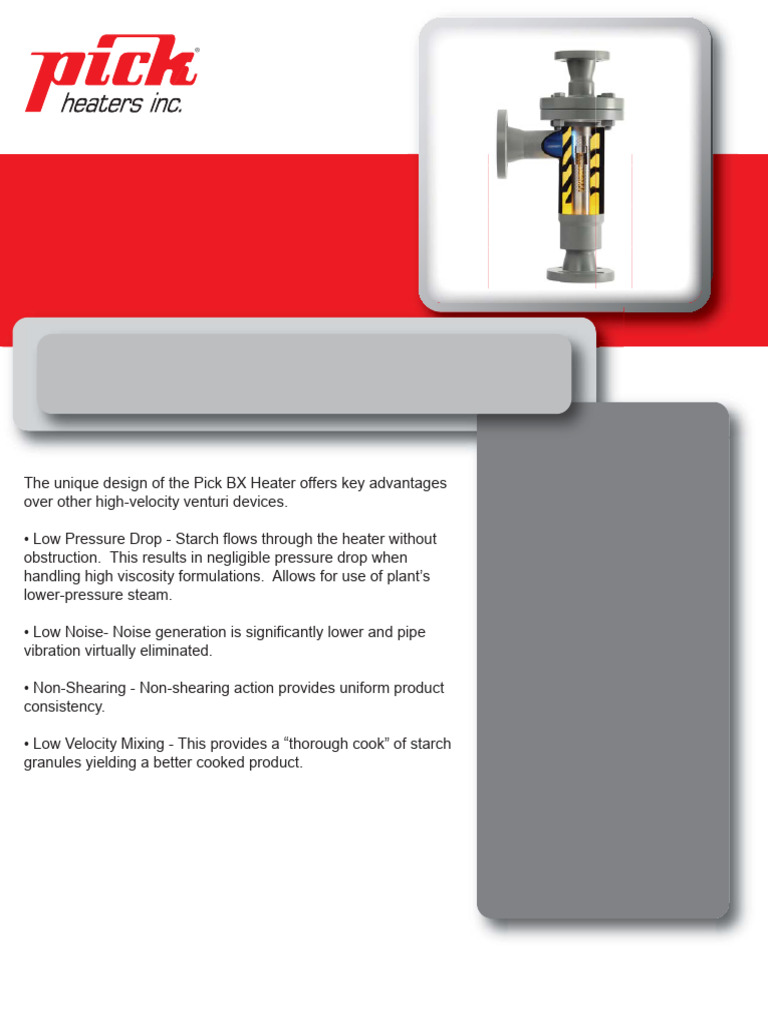 Pick Heaters BX Starch Cooker | PDF