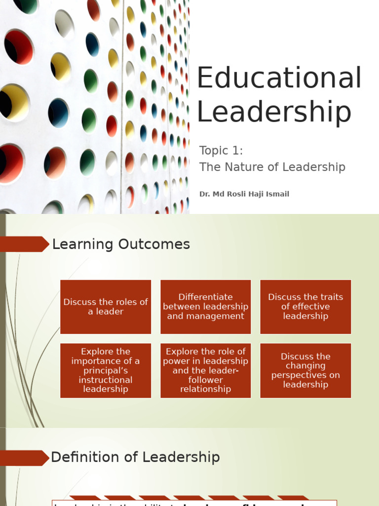 Topic 1 The Nature of Leadership | PDF | Leadership | Popular Psychology