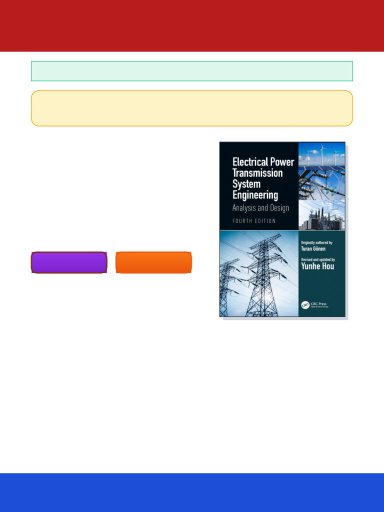 Electrical Power Transmission System Engineering Analysis and Design 4th Edition Turan Gönen ...