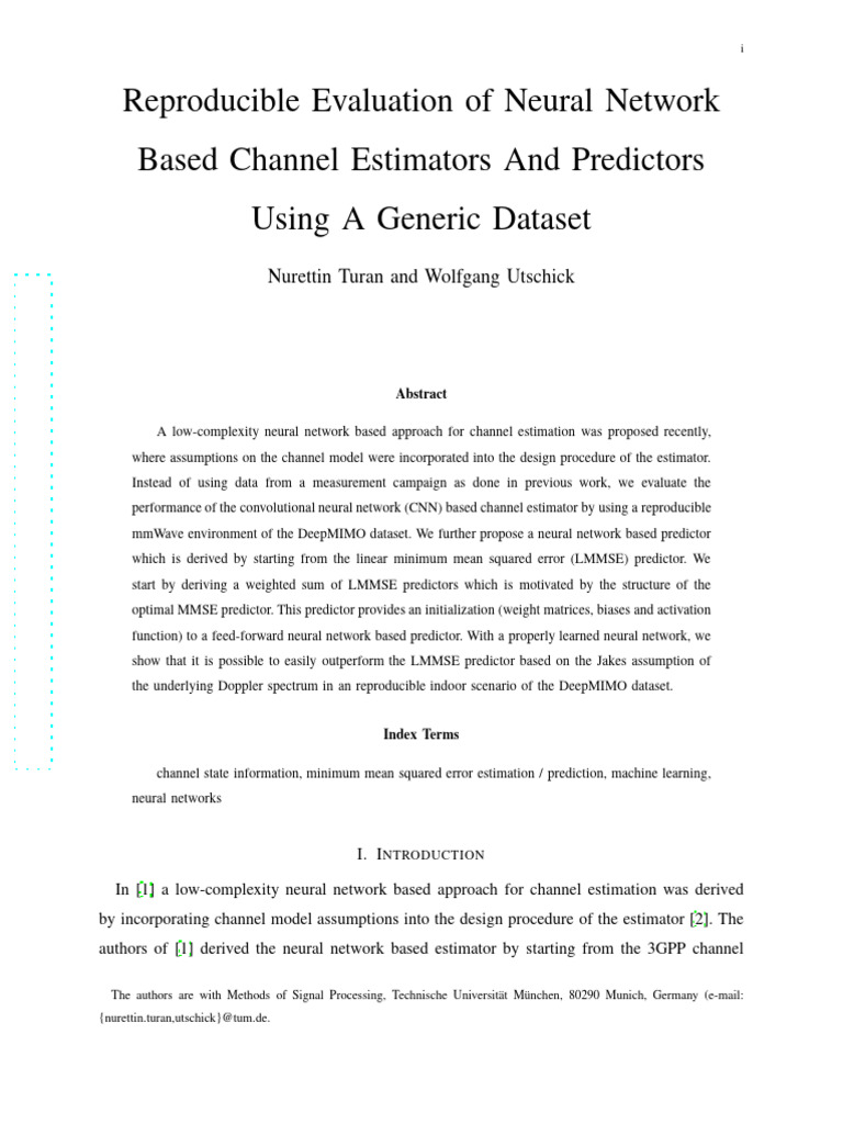 Reproducible Evaluation of Neural Network Based Channel Estimators and ...