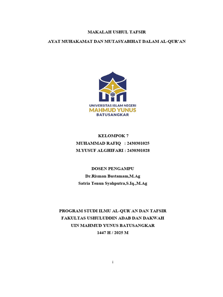 Makalah Ushul Tafsir Rafiq | PDF